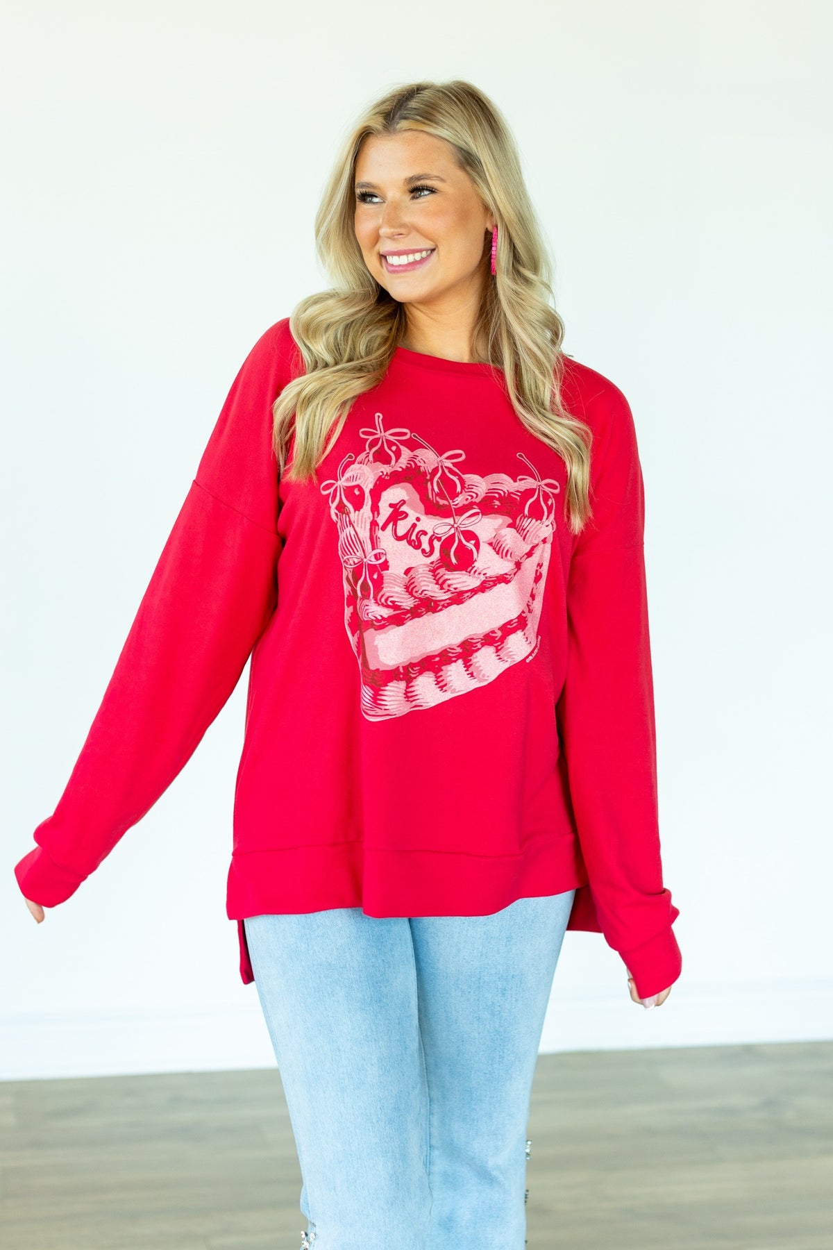 Kiss Cake on Red Sweatshirt – GRACE & EMMA® Wholesale | Southern Grace ...